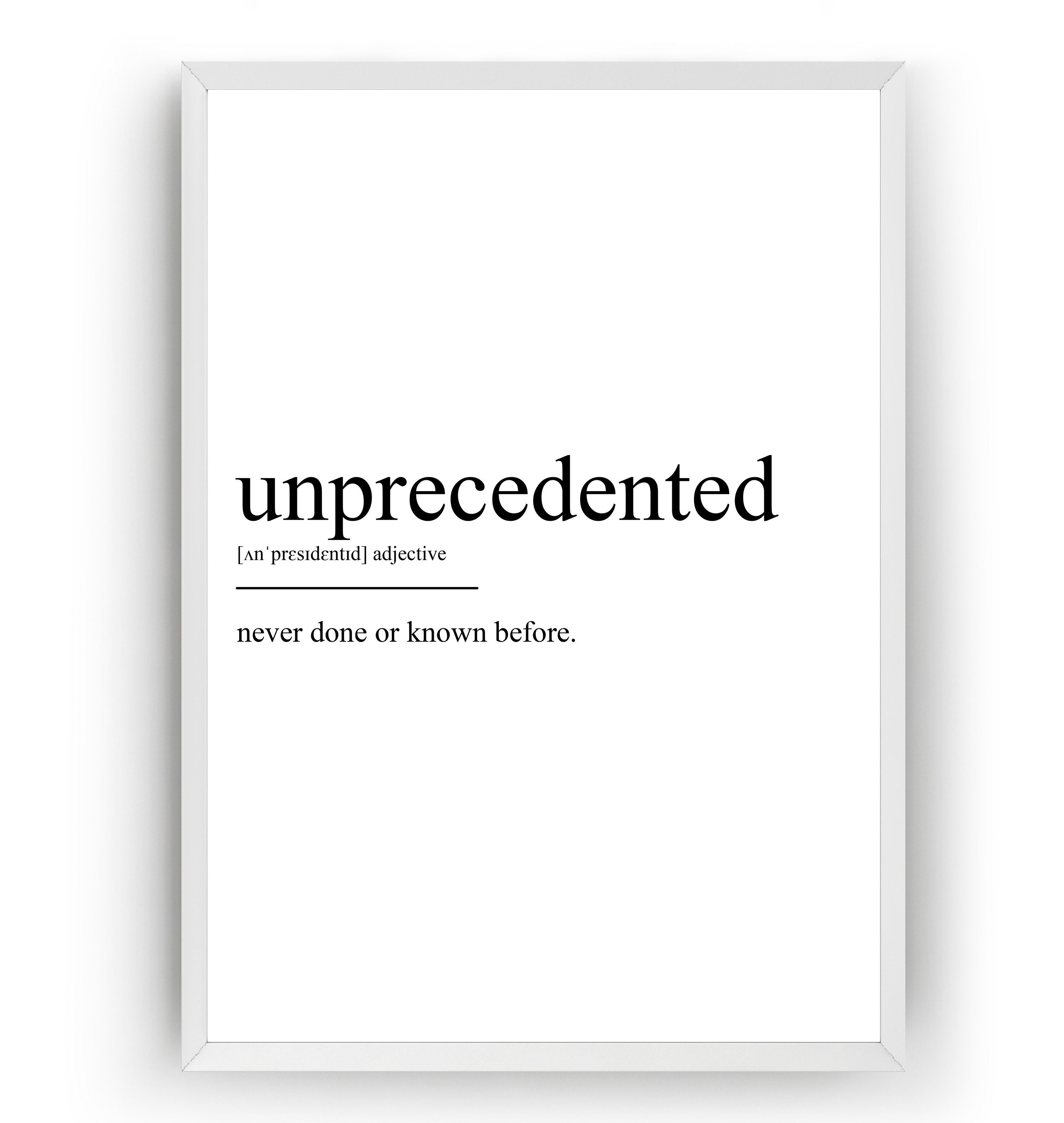 Unprecedented Definition Print | Etsy