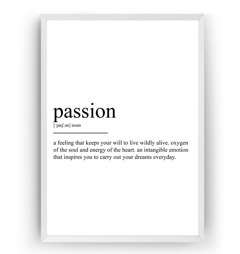 Passion Definition Print - Etsy