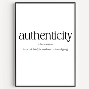 Authenticity Definition Print - Etsy