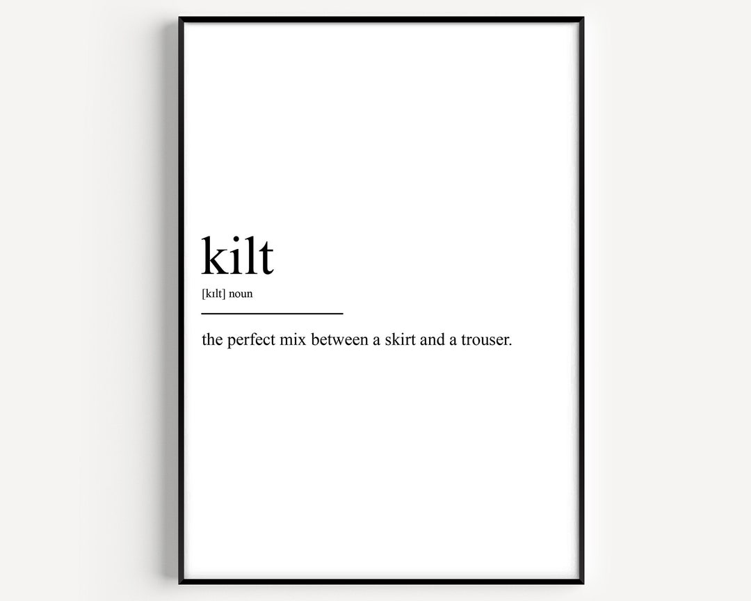 Kilt Definition Print - Etsy
