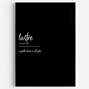 Lustre Definition Print - Etsy UK