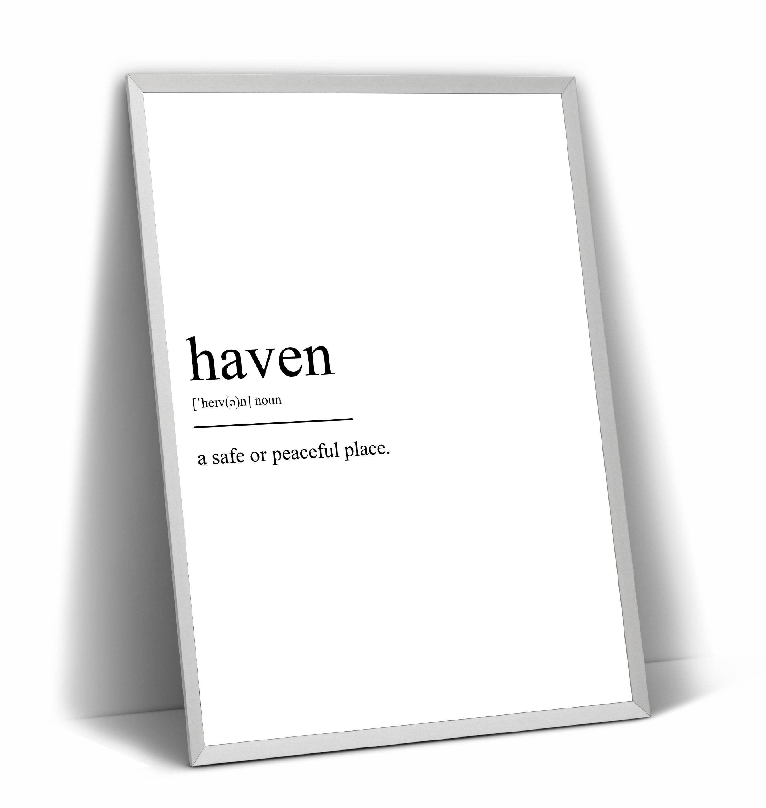 Haven Definition Print - Etsy