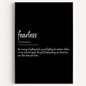 Fearless Definition Print - Etsy