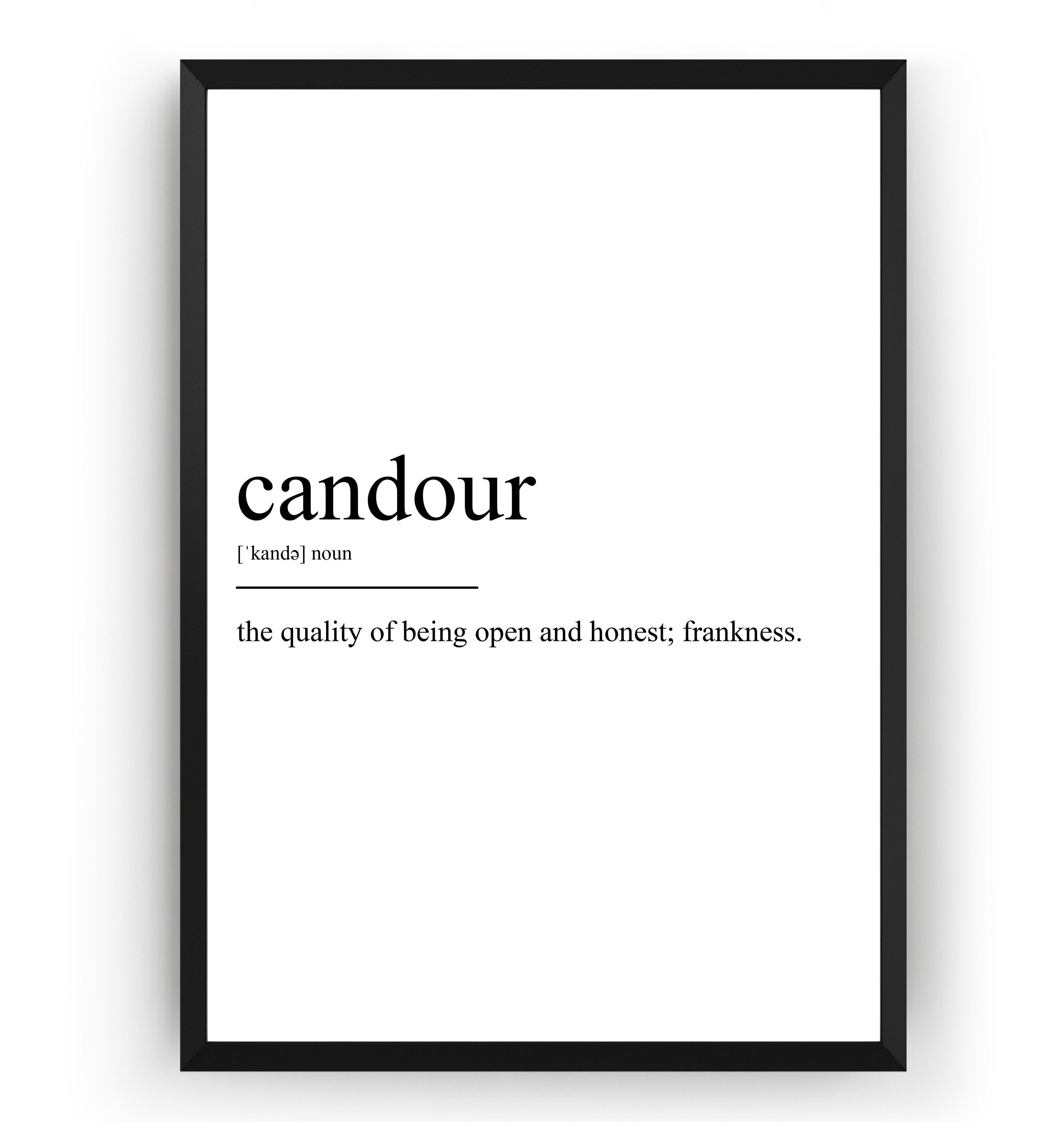 Candour Definition Print - Etsy