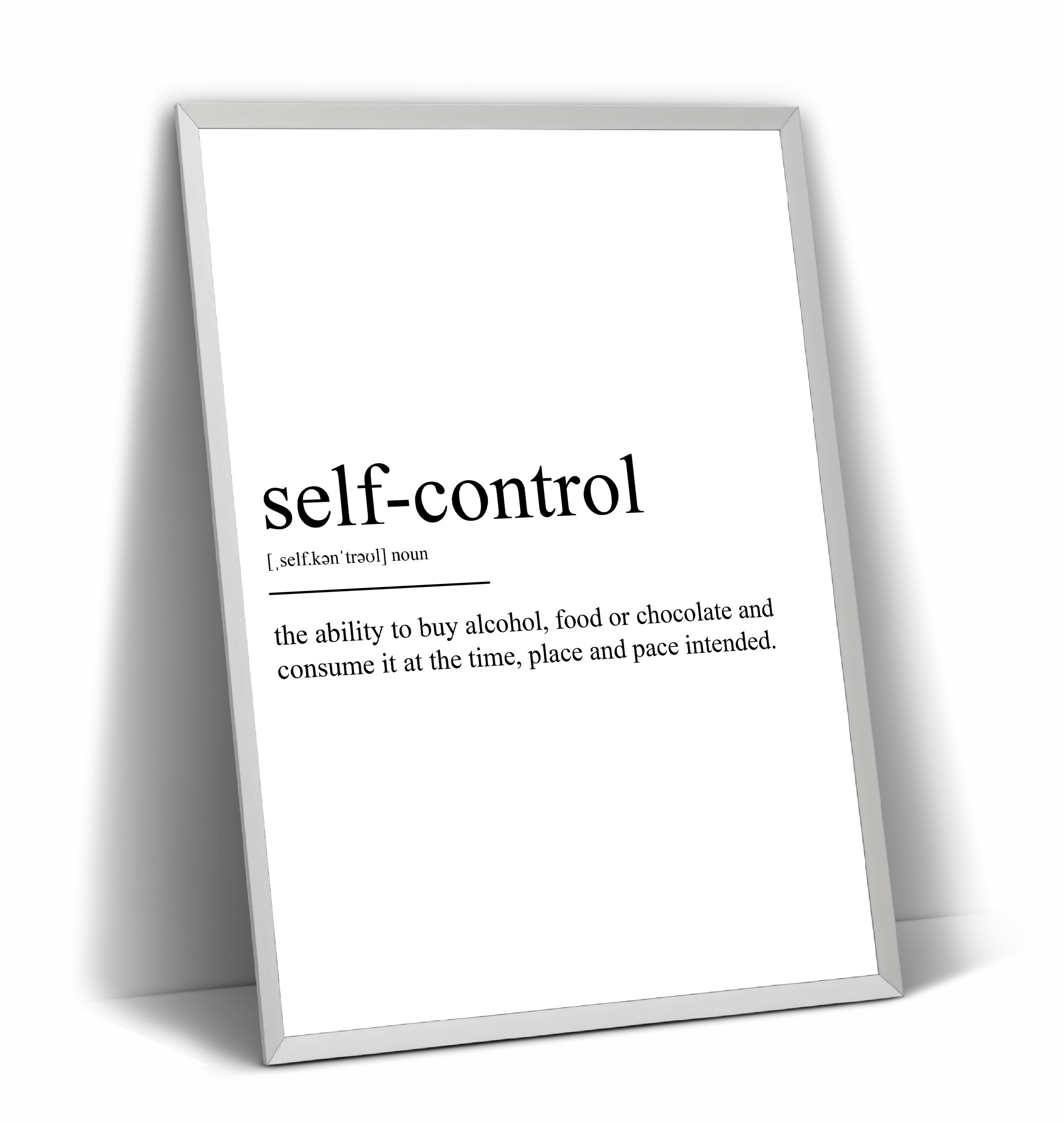 Self Control Definition Print | Etsy