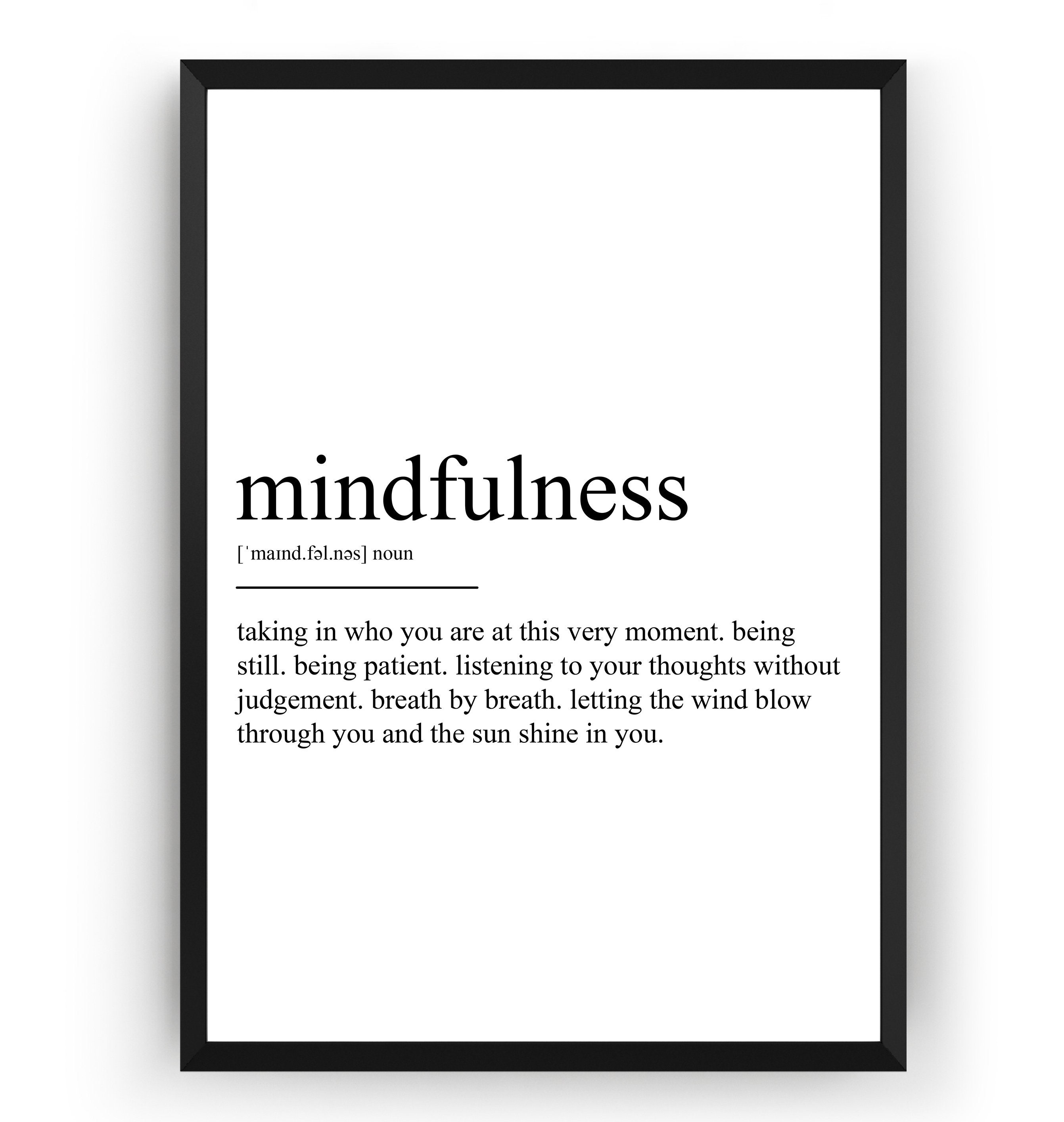 Mindfulness Definition Print - Etsy Australia