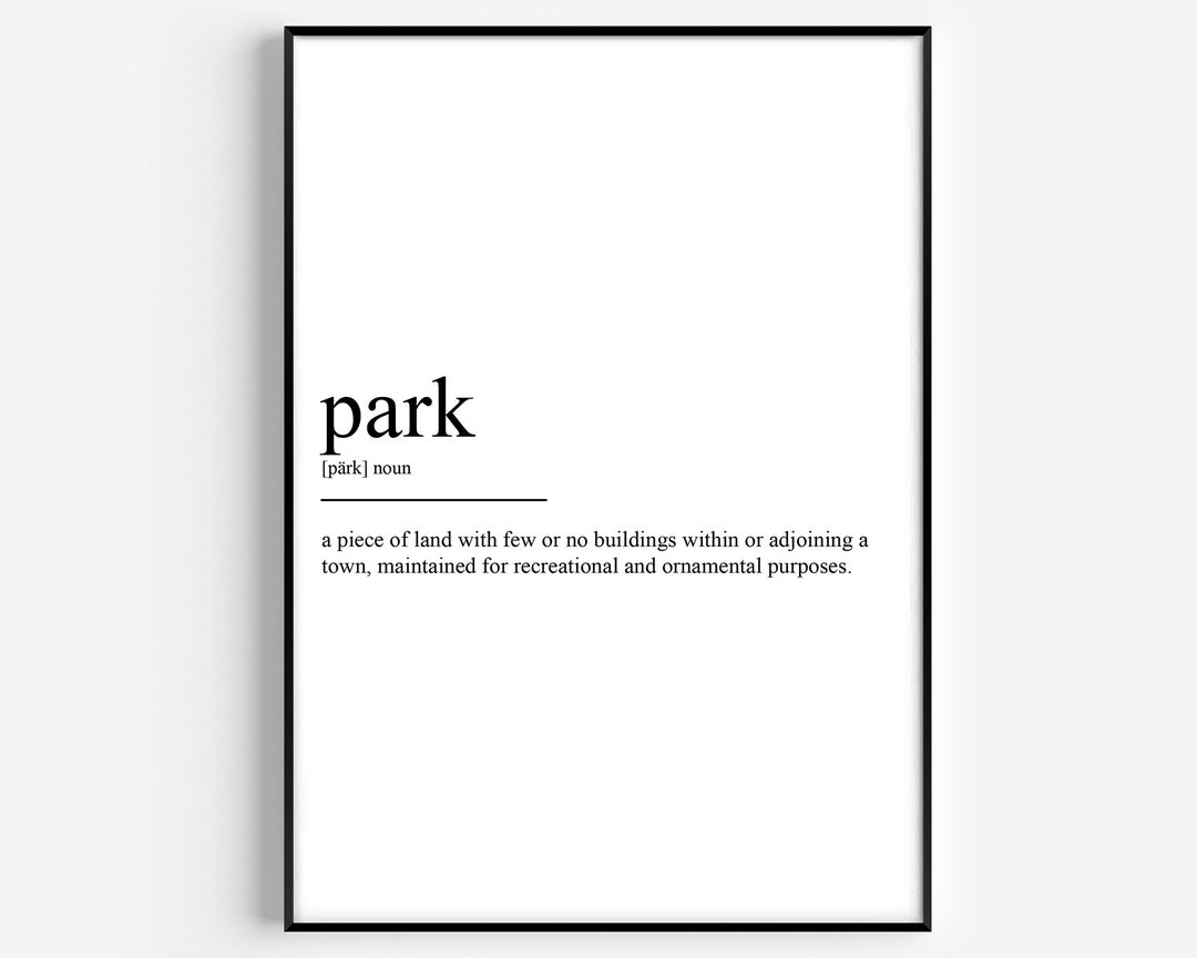 Park Definition Print - Etsy