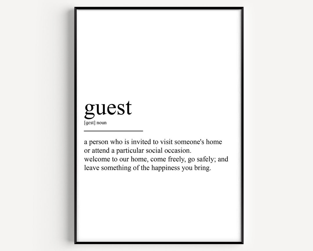 Guest Definition Print Version 2 - Etsy