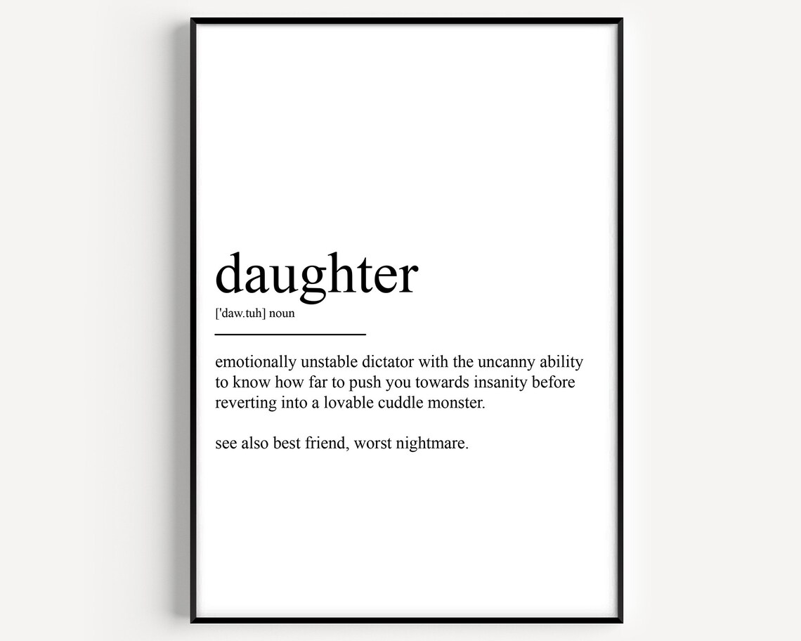Daughter Definition Print - Version 2 - Etsy