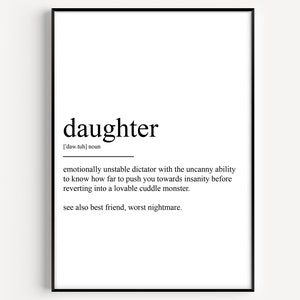 Daughter Definition Print - Version 2 - Etsy