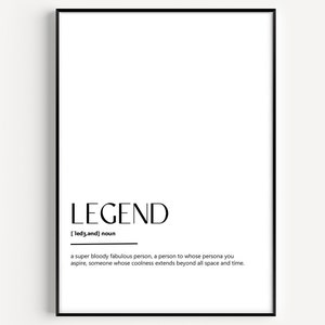 Legend Definition Print - Version 2 - Etsy