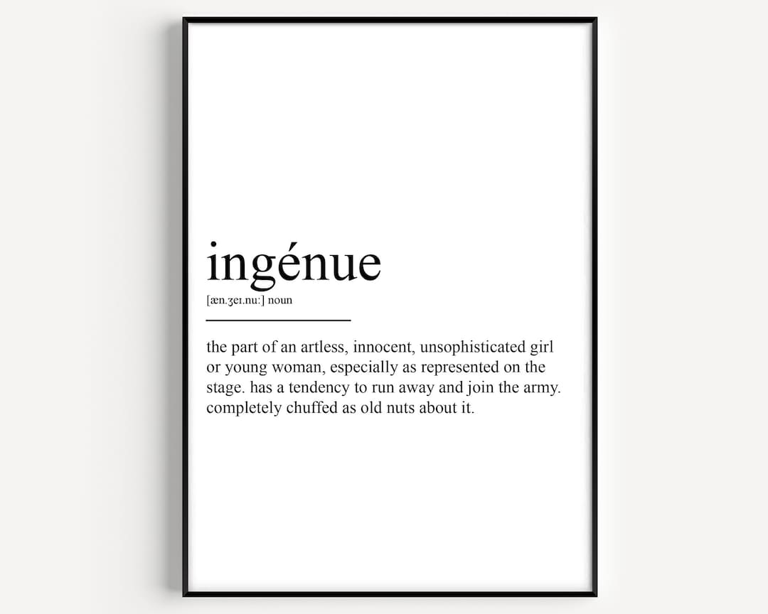 Ingénue Definition Print - Etsy