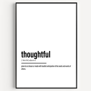 Thoughtful Definition Print - Etsy