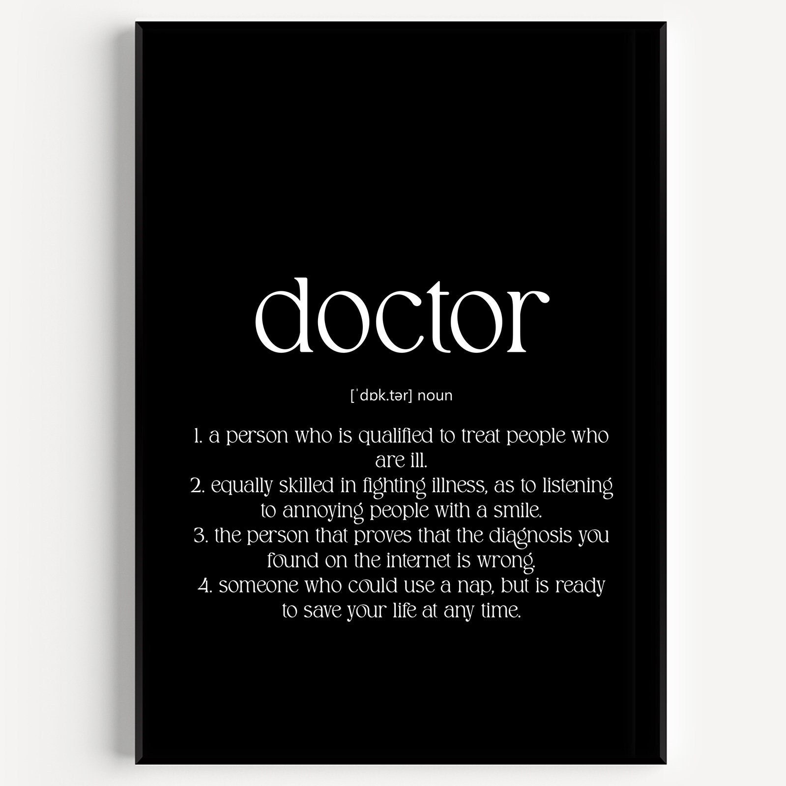 Doctor Definition Print - Version 2 - Etsy UK