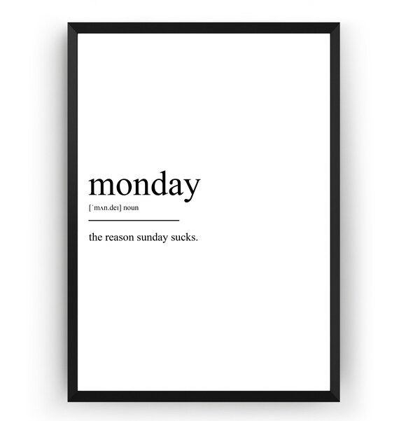 Monday Definition Print - Etsy