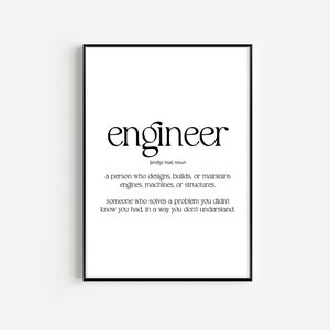 Engineer Definition Print - Etsy