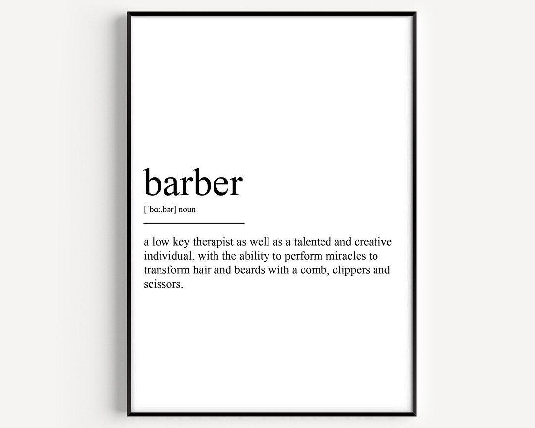 Barber Definition Print - Etsy