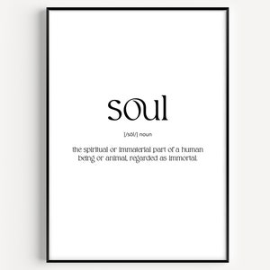 Soul Definition Print - Etsy