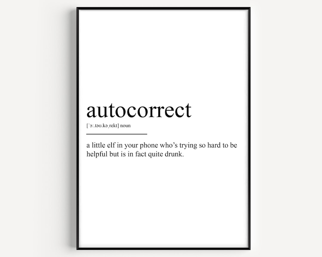 Autocorrect Definition Print - Etsy