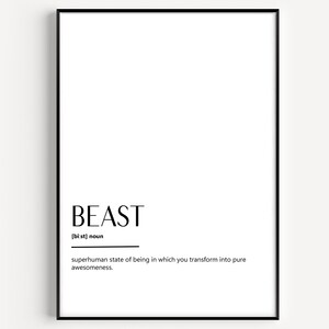Beast Definition Print - Etsy