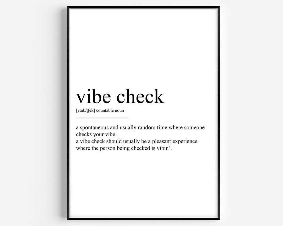 Vibe Check Definition Print - Etsy