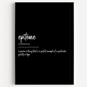 Epitome Definition Print - Etsy