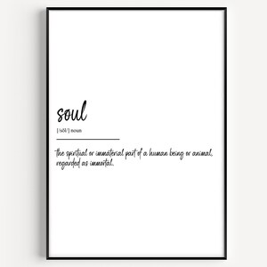 Soul Definition Print - Etsy