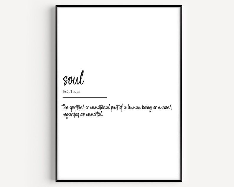 Soul Definition Print - Etsy
