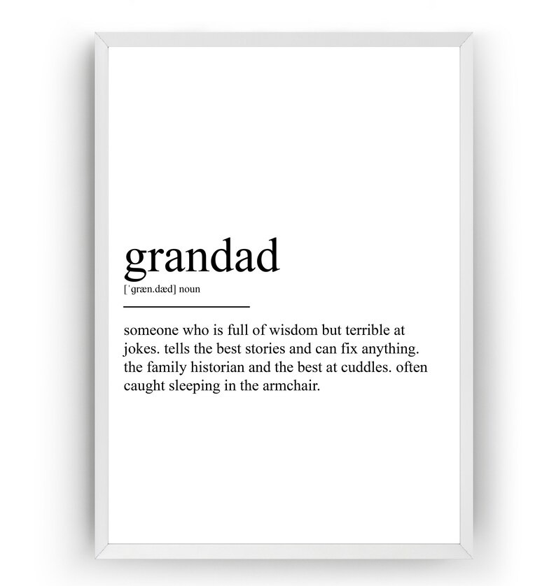 Grandad Definition Print | Etsy