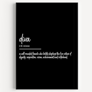 Diva Definition Print - Etsy