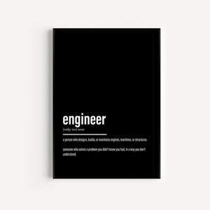 Engineer Definition Print - Etsy