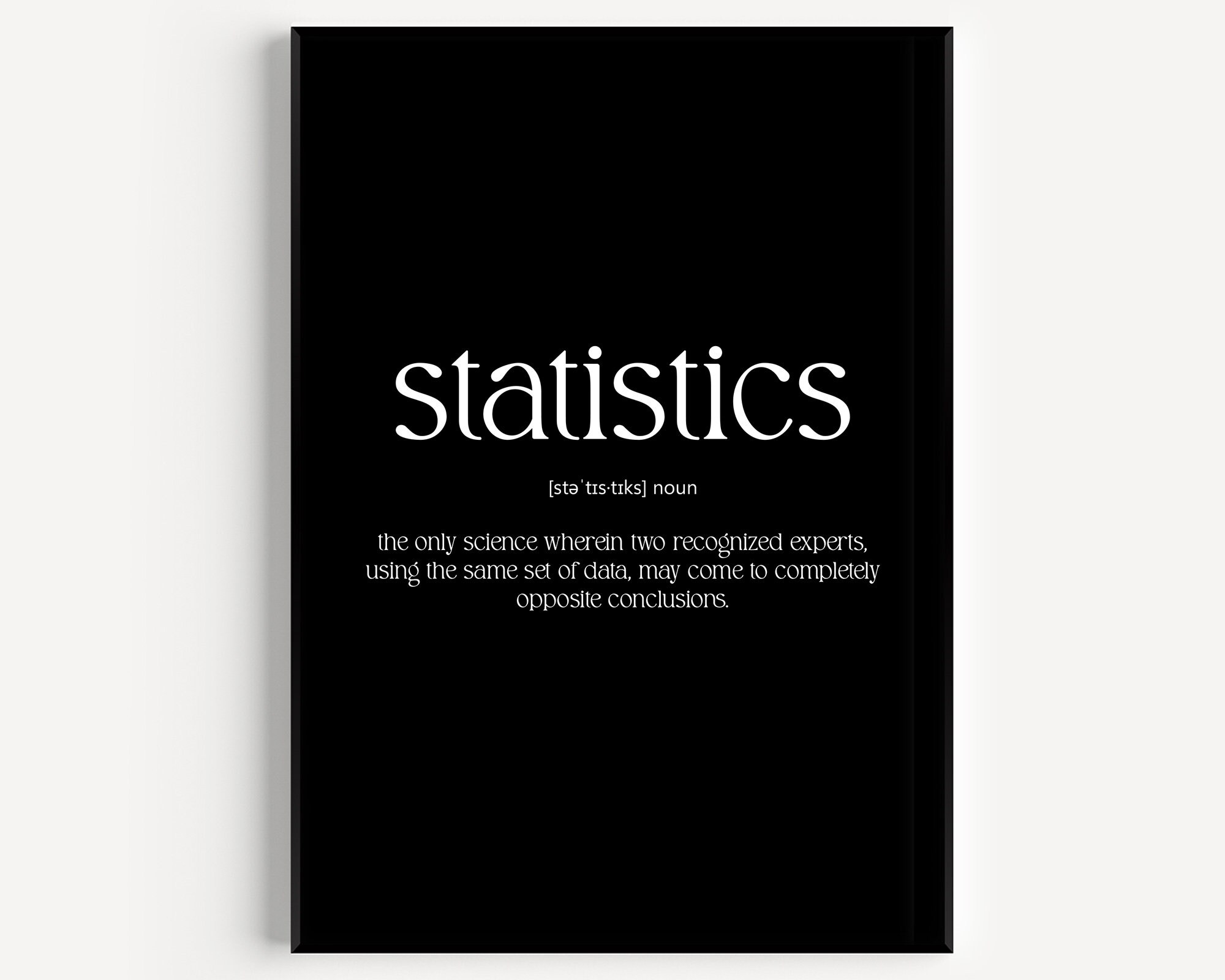 Statistics Definition Print - Etsy