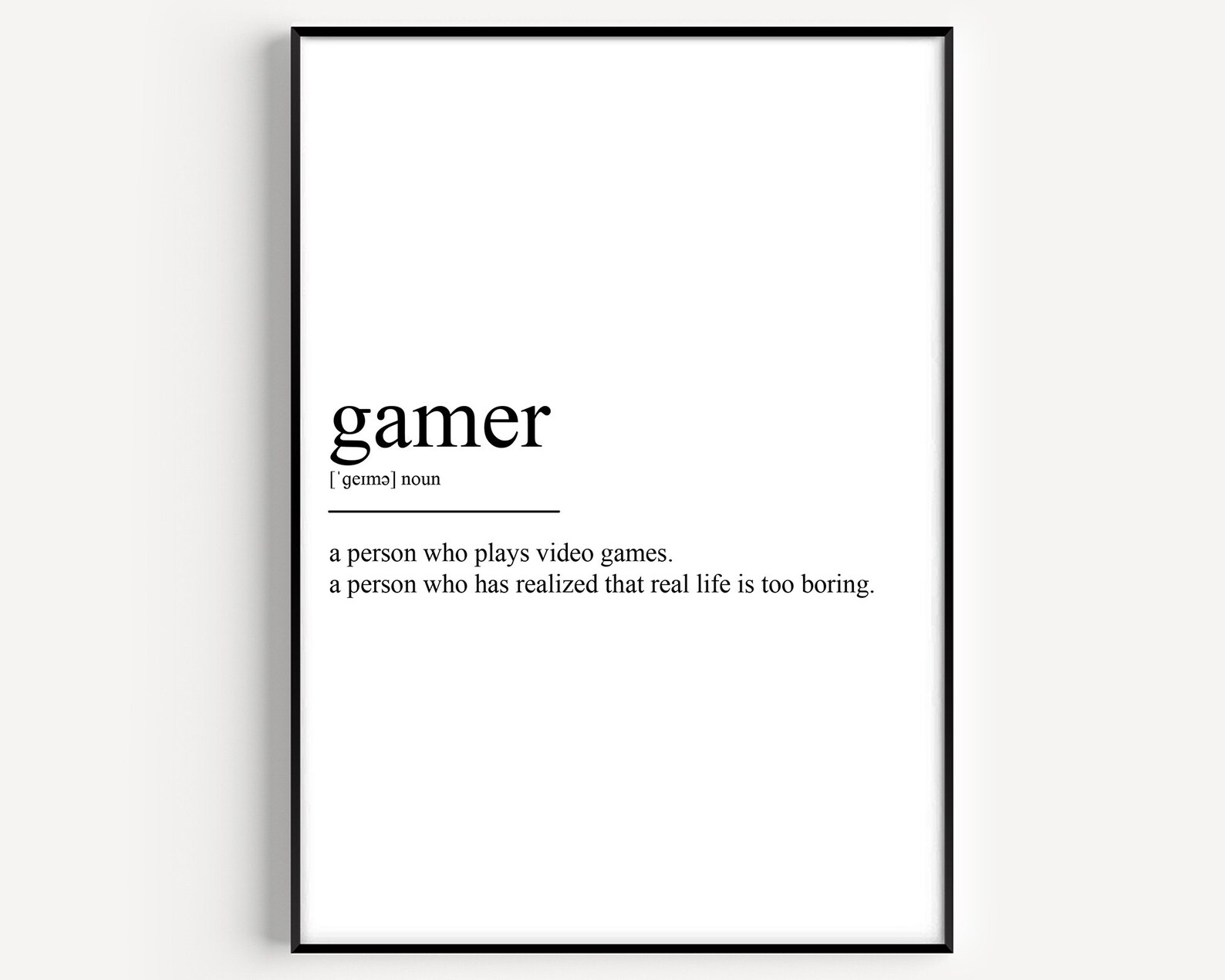 Gamer Definition Print - Etsy