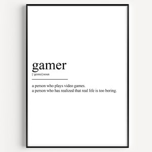 Gamer Definition Print - Etsy