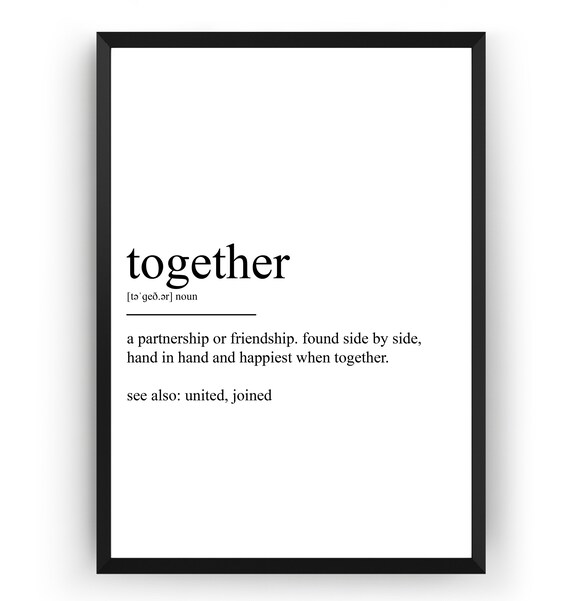 Together Definition Print - Etsy