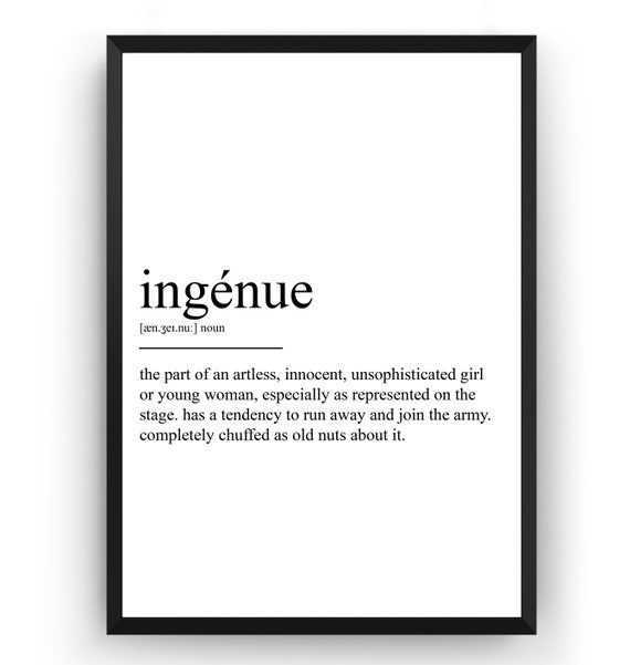 Ingénue Definition Print | Etsy