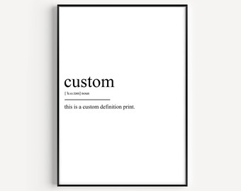 Custom Definition Print Personalized Definition Wall Art - Etsy