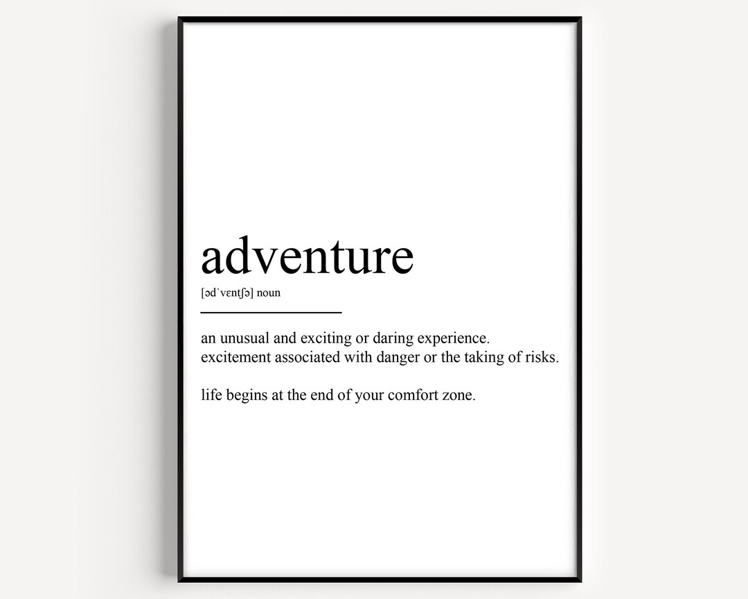 Adventure Definition Print - Etsy