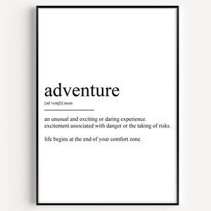 Adventure Definition Print - Etsy