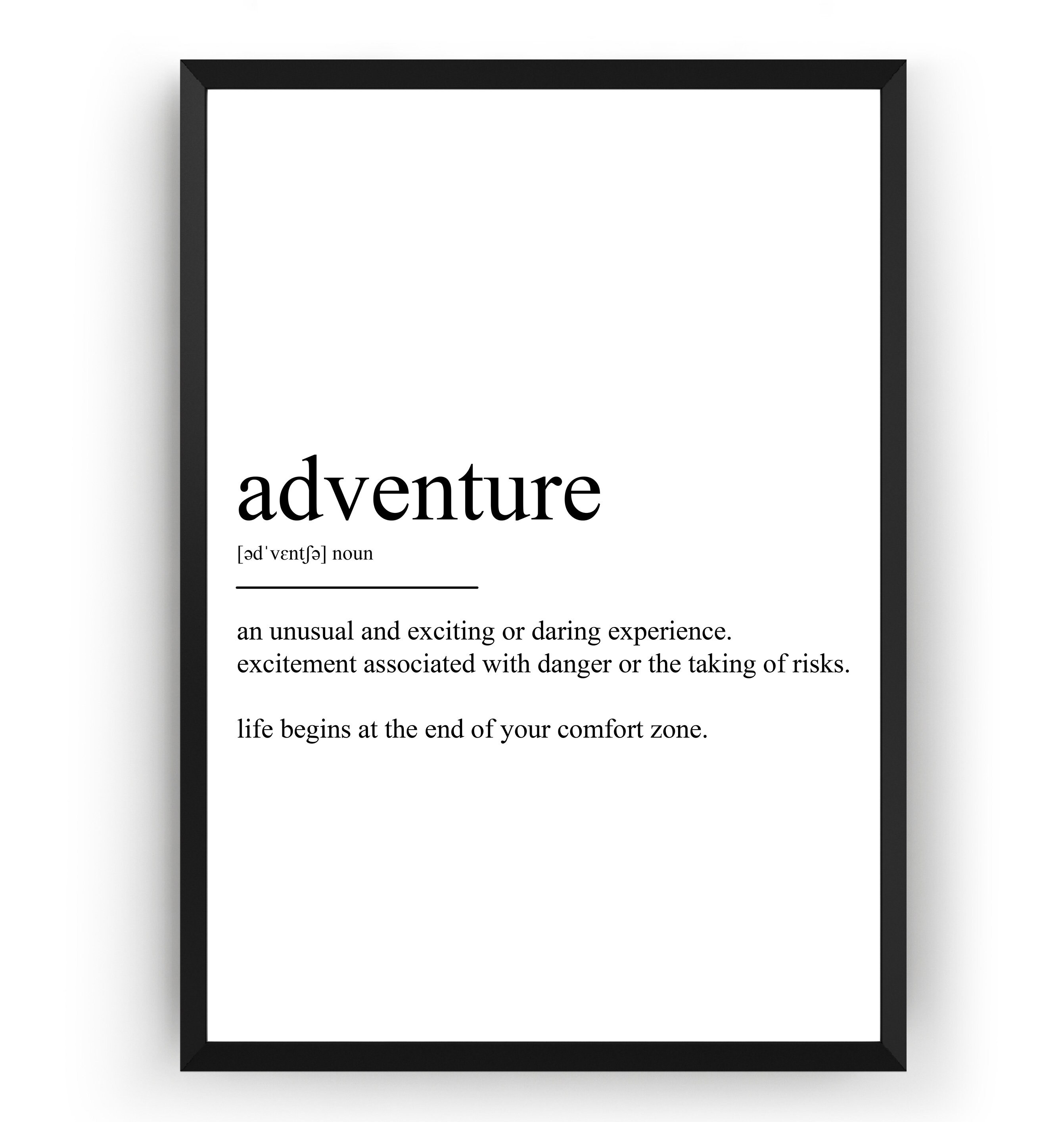 Adventure Definition Print - Etsy UK