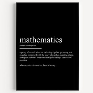 Mathematics Definition Print - Etsy UK