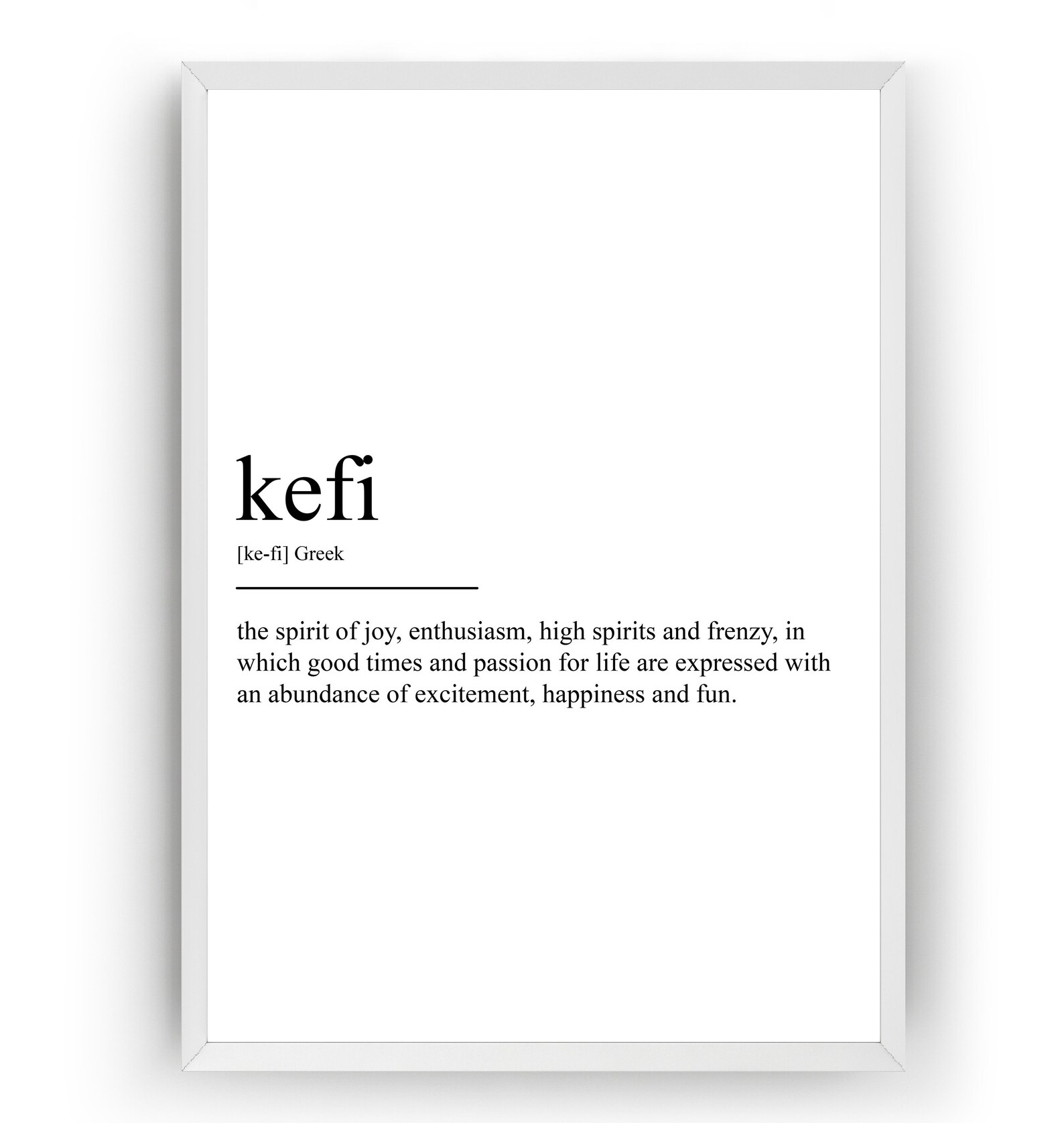 Kefi Definition Print - Etsy