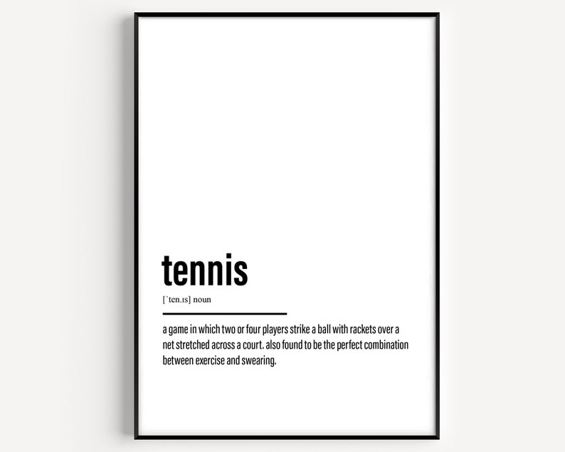 Tennis Definition Print - Etsy