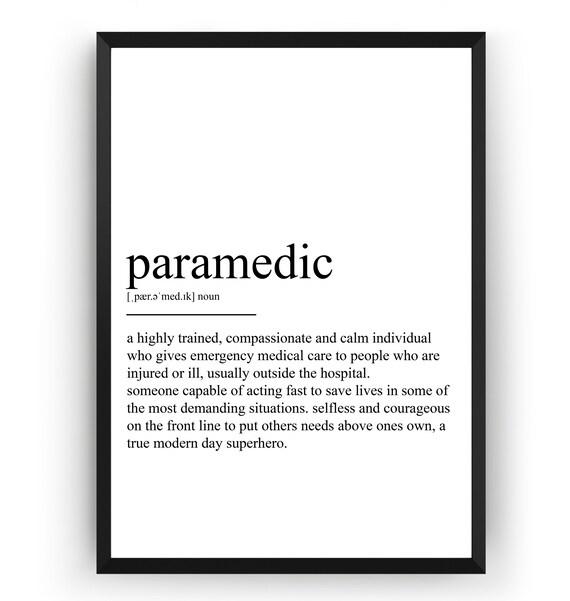 Paramedic Definition Print - Etsy Canada