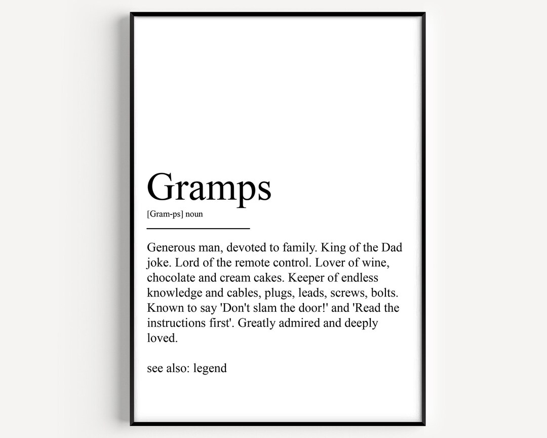 Gramps Definition Print - Etsy