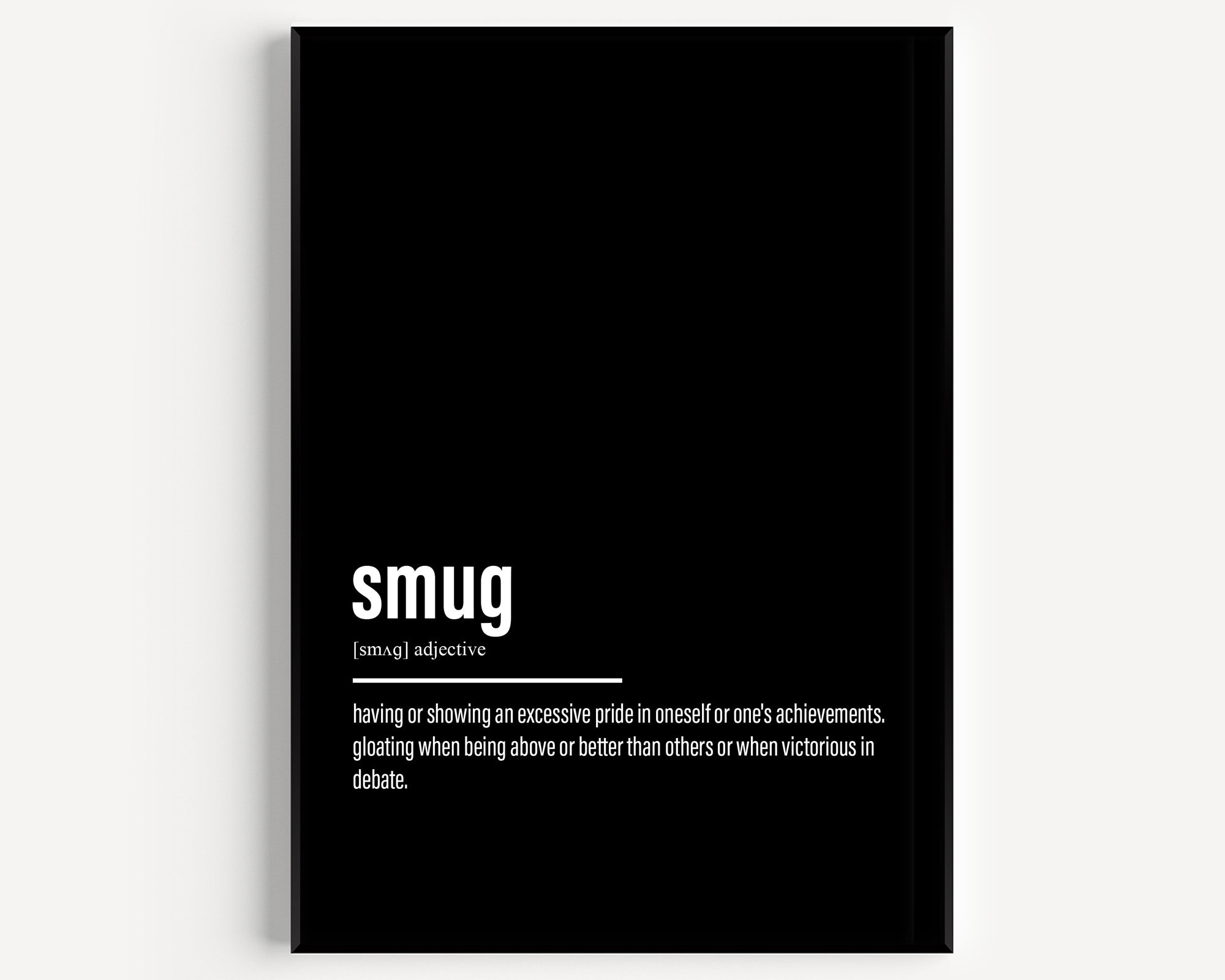 Smug Definition Print - Etsy