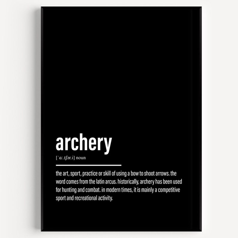 Archery Definition Print - Etsy