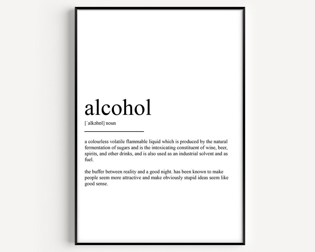 Alcohol Definition Print - Etsy