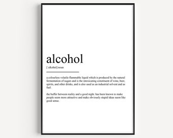 Alcohol Definition Print Poster - Etsy
