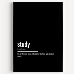 Study Definition Print - Etsy UK